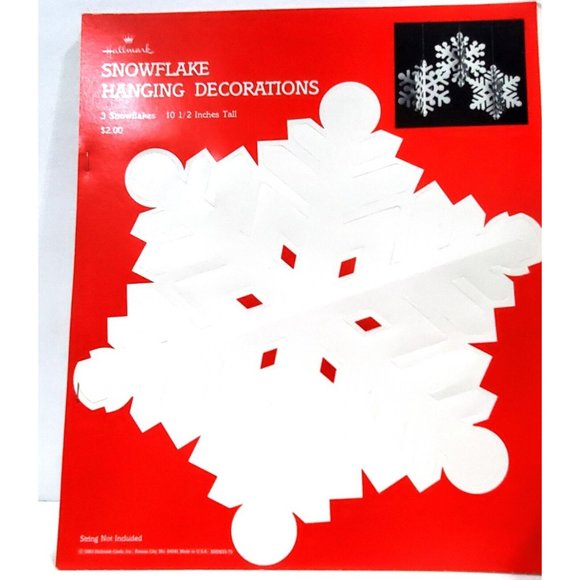 Holiday | Vintage Hallmark Cardstock Snowflake Hanging Decorations ...